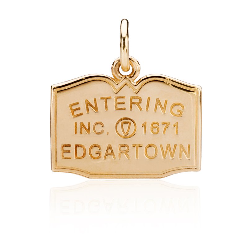 Entering Edgartown Town Sign charm ENT EDG 14K - CB Stark Jewelers