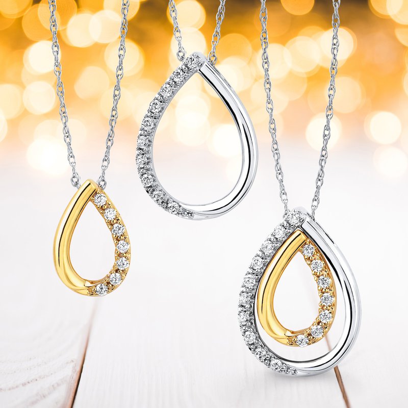 Signature Collection - 0.17Ctw Diamond Teardrop Insert Enhancer and ...