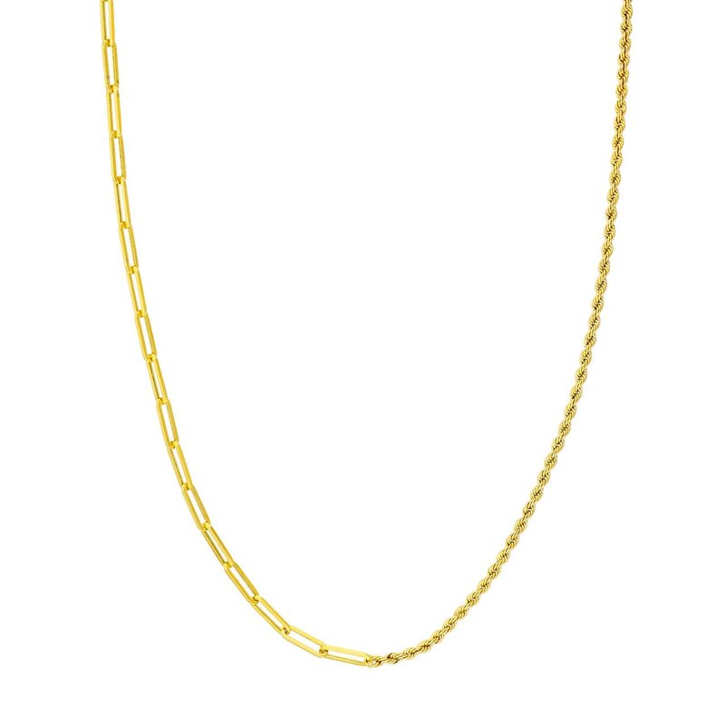 Midas Chain 14K Yellow 50/50 Paperclip and Rope Necklace 140262 - Iroff ...