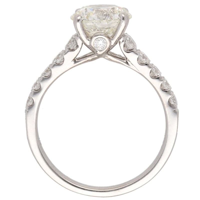 14K White 2.05ct Round GIA Diamond Accented Engagment Ring