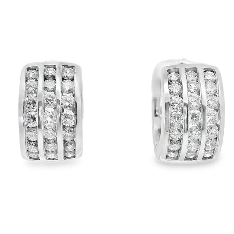 Channel set huggie earrings store
