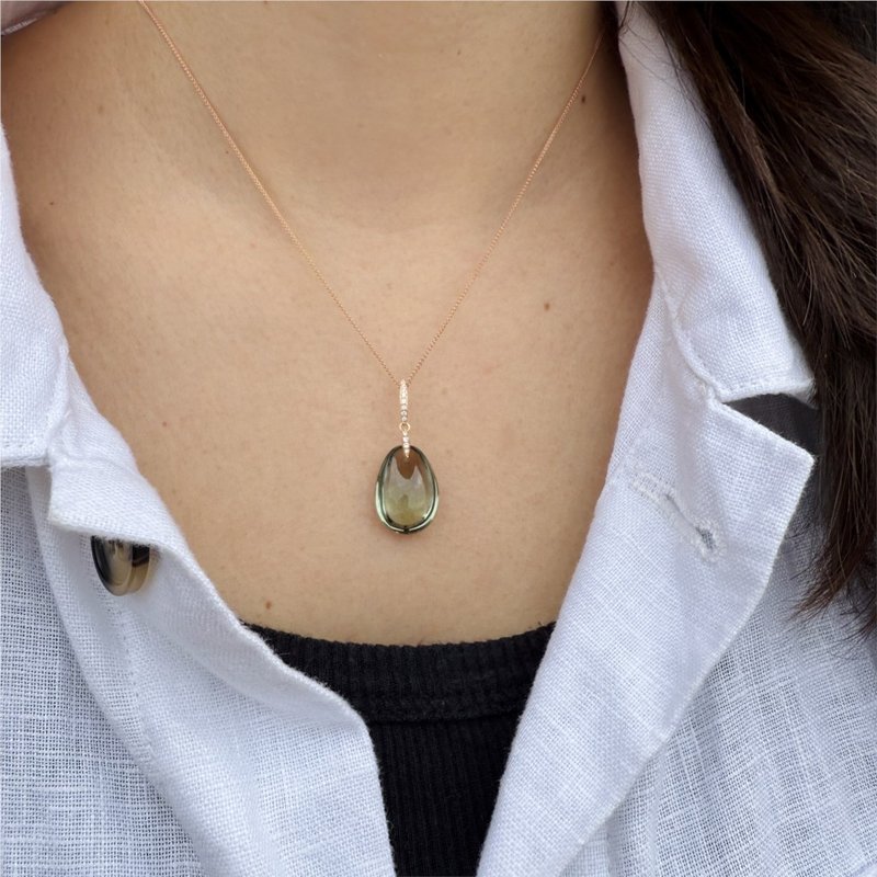 Moses Signature Green Amethyst Necklace 230-00544 - Moses Jewelers