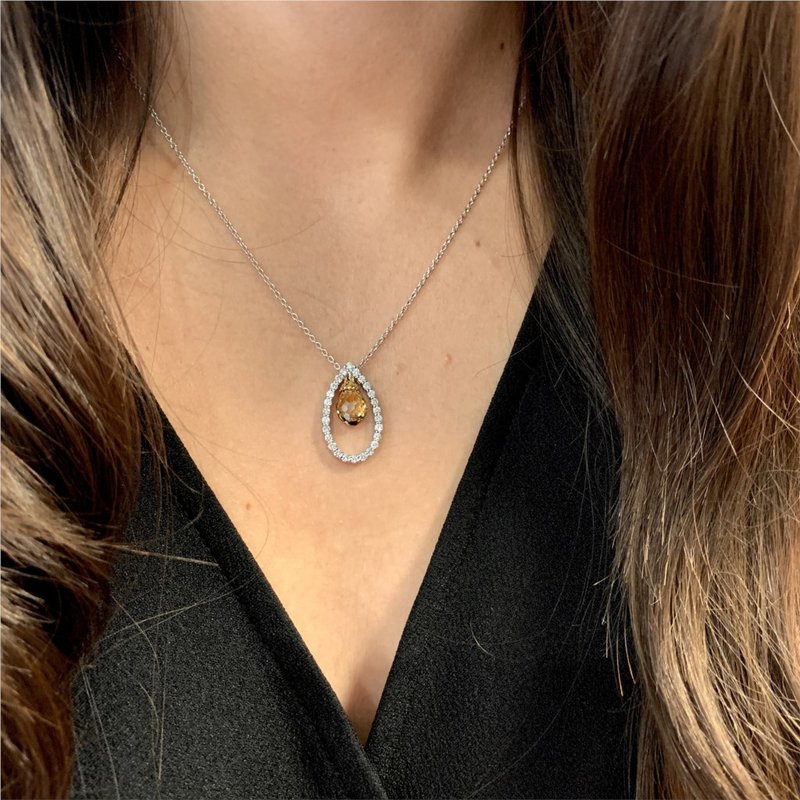 Moses Signature Fancy Color Diamond Necklace 160-14544 - Moses Jewelers