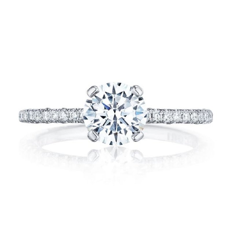 TACORI Platinum Solitaire Round Brilliant Cut Engagement Ring 100-09855 ...