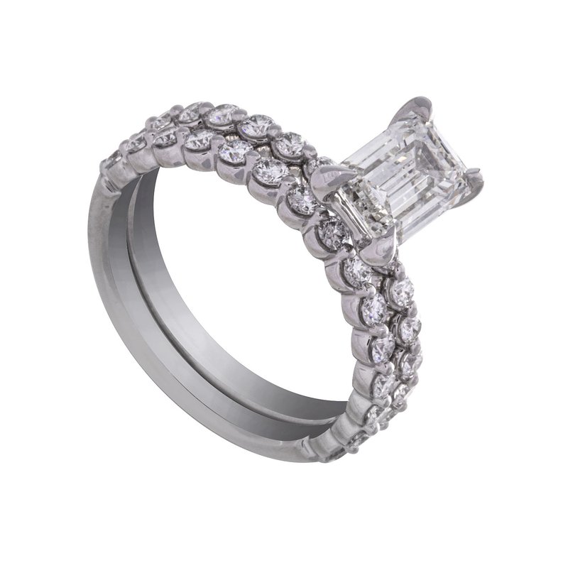 Kesslers 2 1 4ct T W Emerald Cut Newborn Lab Created Diamond Wedding