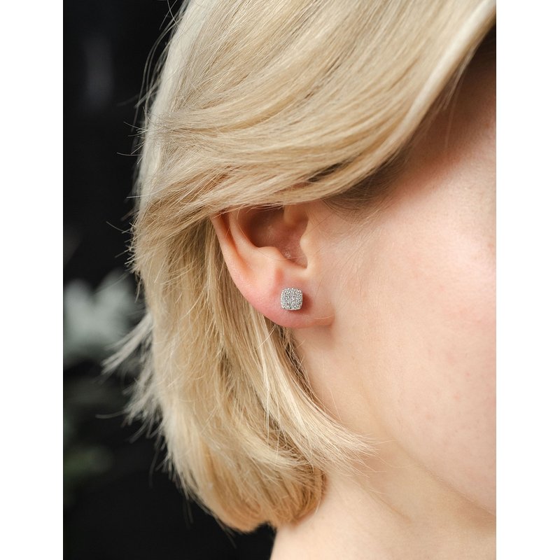 Kesslers 1 4ct T W Cushion Shape Newborn Lab Created Diamond Earrings