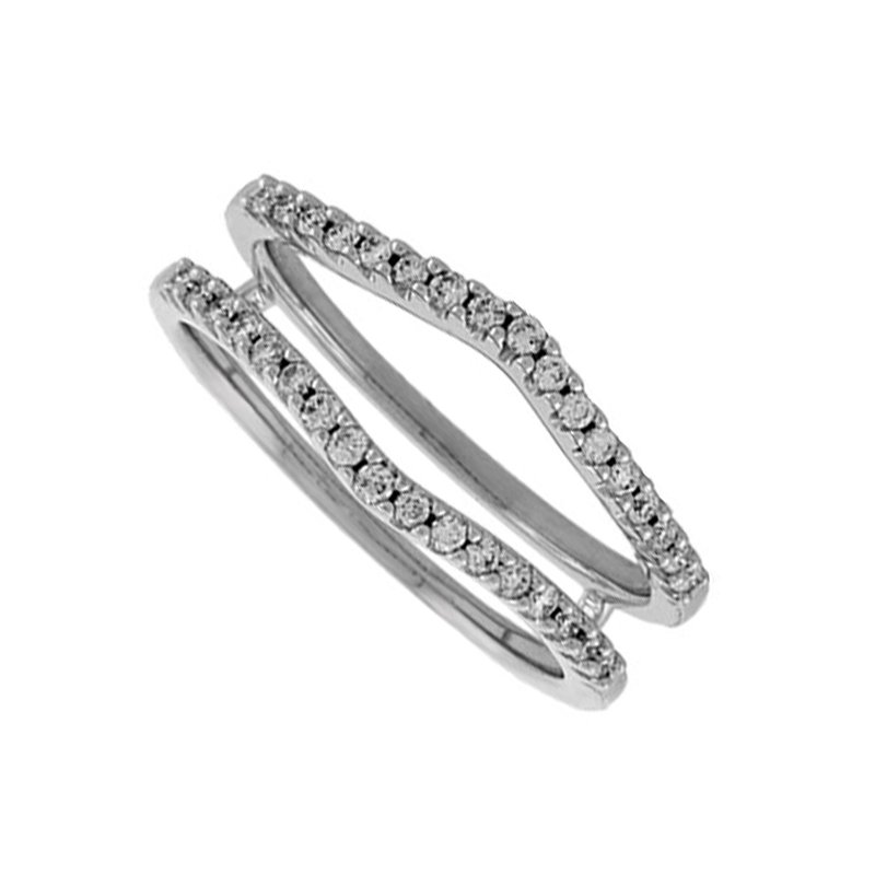 Kesslers 1/4ct. t.w. Round Diamond Wedding Guard in 14K White Gold ...