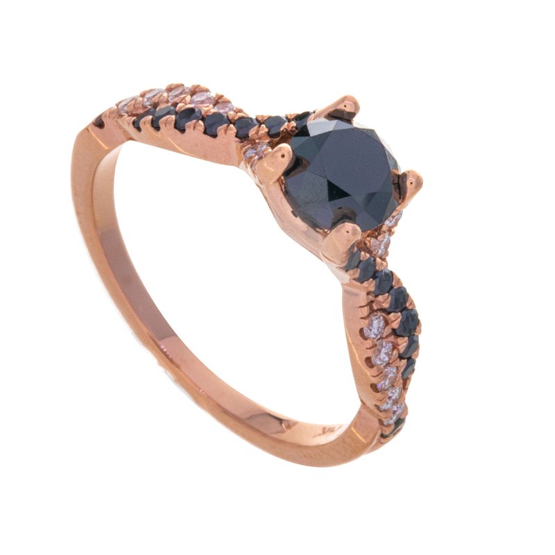 Kesslers 1 1/3ct. t.w. Black Irradiated Diamond Engagement Ring in 14K ...