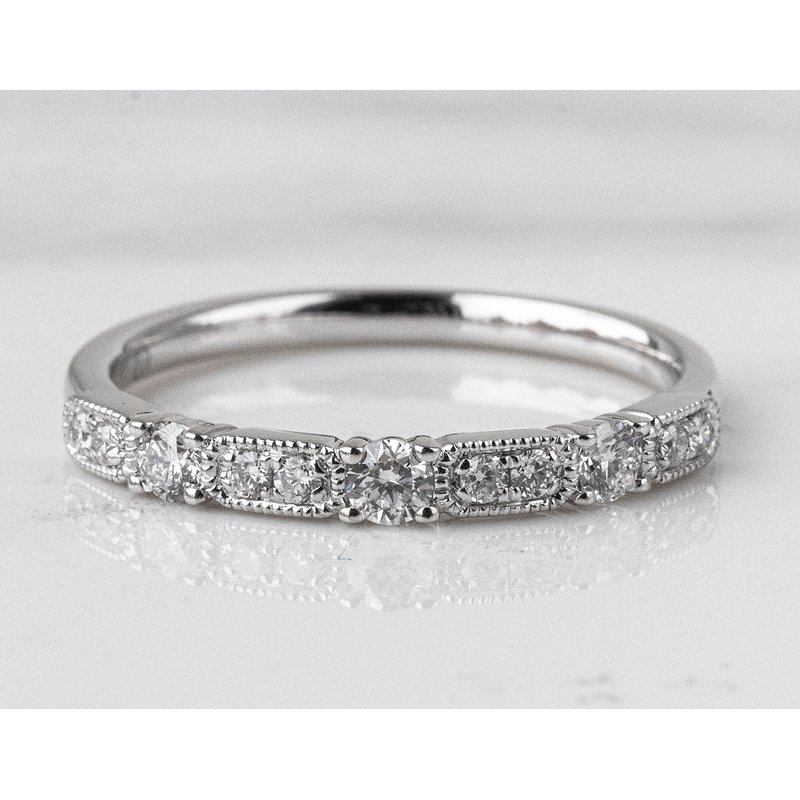 Kesslers 1 4ct T W Diamond Anniversary Ring In 14k White Gold