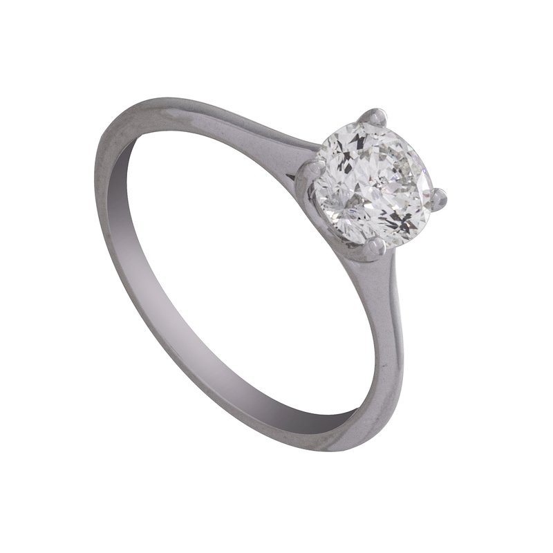 Kesslers 1ct. Kessler 81 Diamond Engagement Ring in 14K White Gold ...