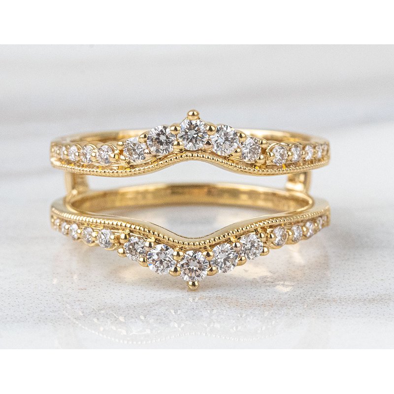 Kesslers 1/2ct. t.w. Diamond Wedding Guard in 14K Yellow Gold ...