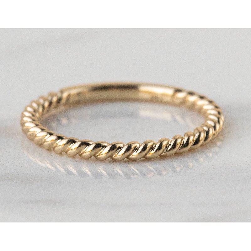 Kesslers Plain Rope Stacking Ring in 14K Yellow Gold KGRNG356369 ...