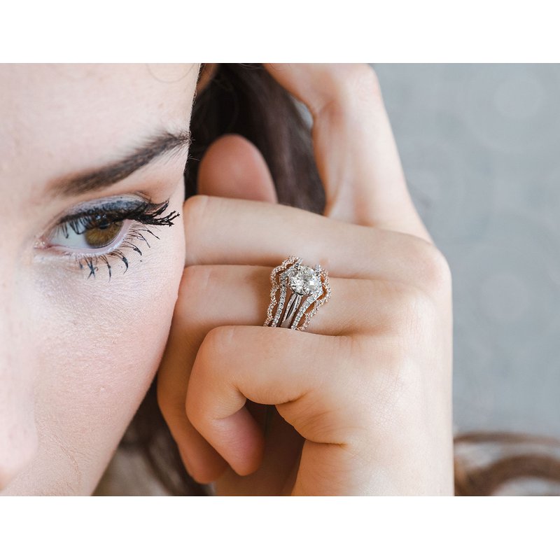 Kesslers 2/5ct. t.w. Round Diamond Wedding Guard in 14K Rose Gold ...