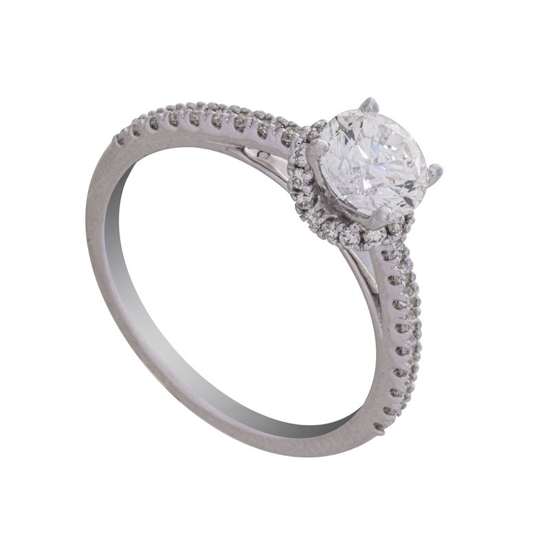 Kesslers 1 1/4ct. t.w Round Cut Kessler 81 Diamond Engagement Ring in ...