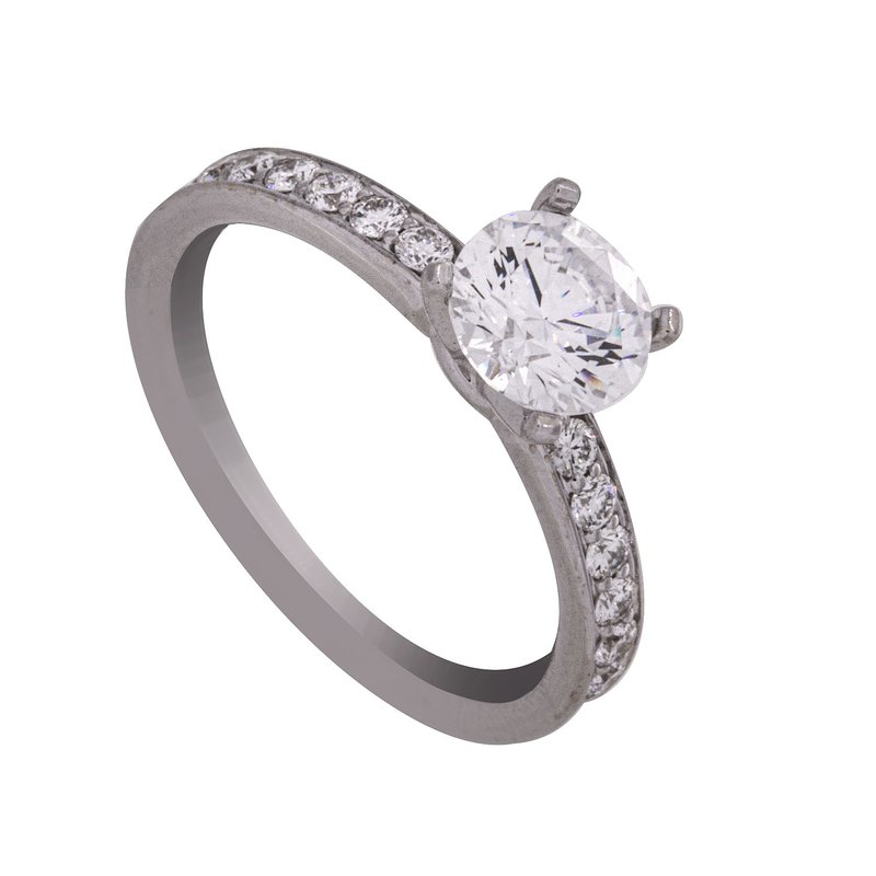 Kesslers 1 4ct T W Diamond Engagement Ring In 14k White Gold
