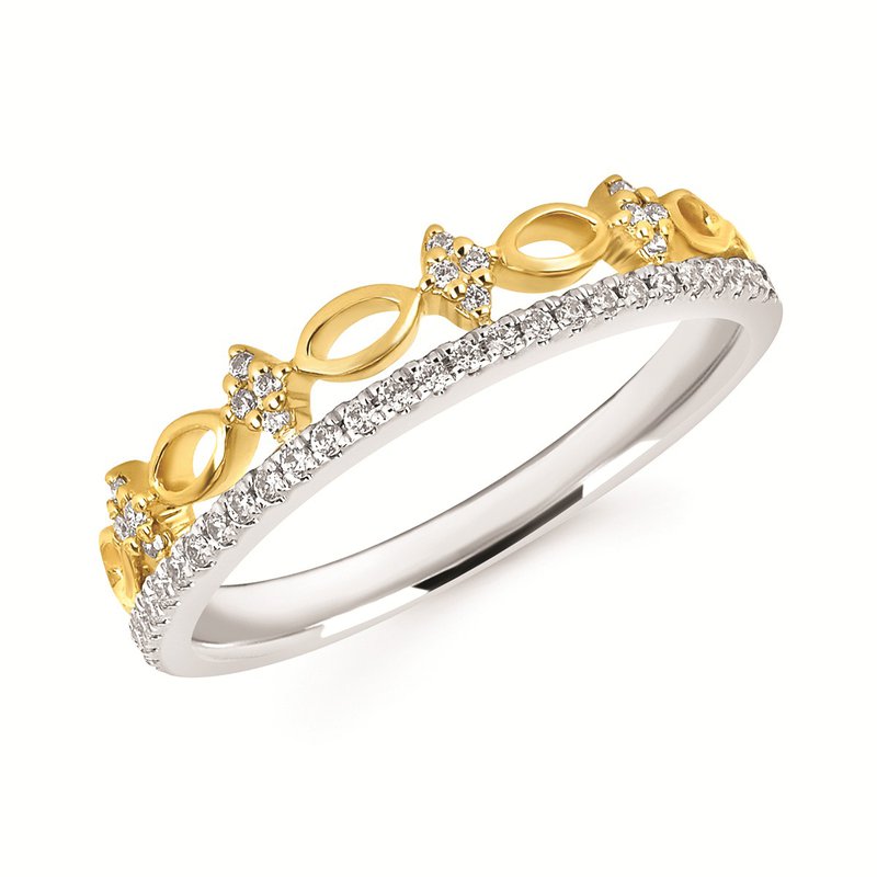 1/8ct tw Diamond Stackable Wedding Ring in 14K White & Yellow Gold ...
