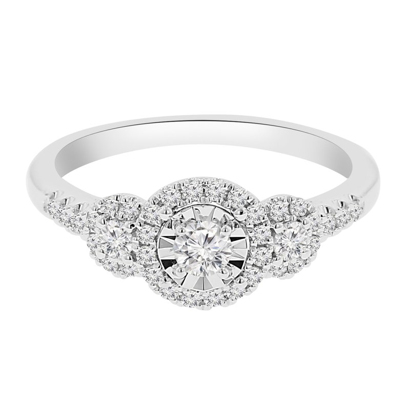 1/3ct tw Diamond Three Stone Engagement Ring Setting in 14K White Gold JENGS22-0149 - Ramsey's ...
