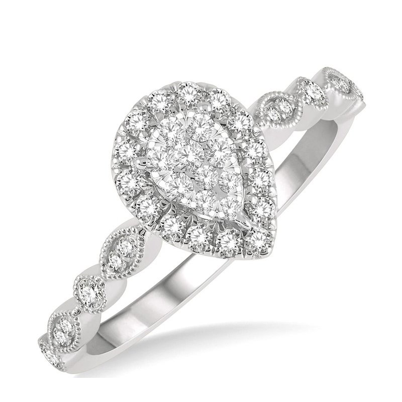 1/3ct tw Diamond Thousand Points of Light Engagement Ring in 14K White ...