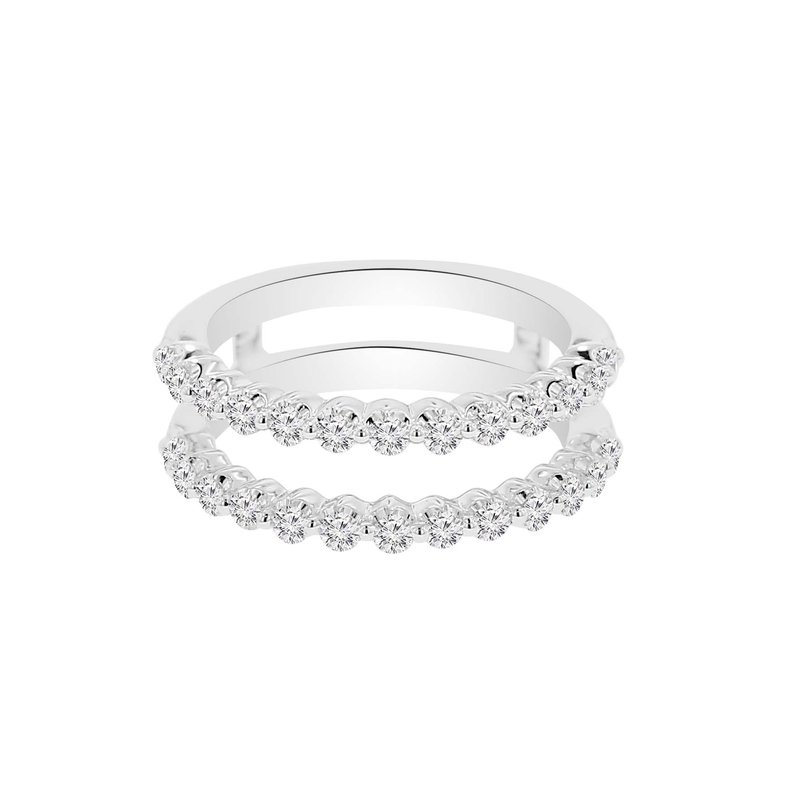 7/8ct tw Diamond Wedding Ring Guard in 14K White Gold JWB22-0124 ...