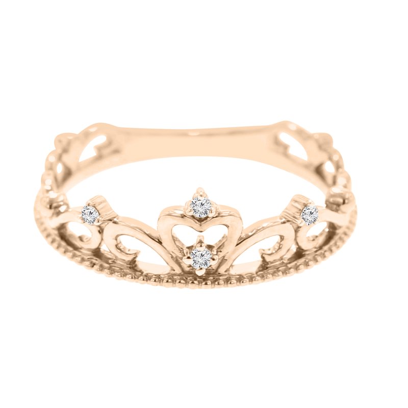 .05ct tw Diamond Mardi Gras Collection Crown Ring in 14K Rose Gold ...