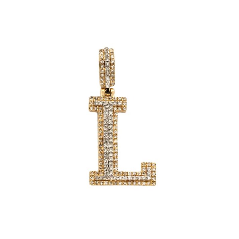 1/2ct tw Diamond Letter "L" Pendant in 14K Yellow & White Gold JNN22 ...