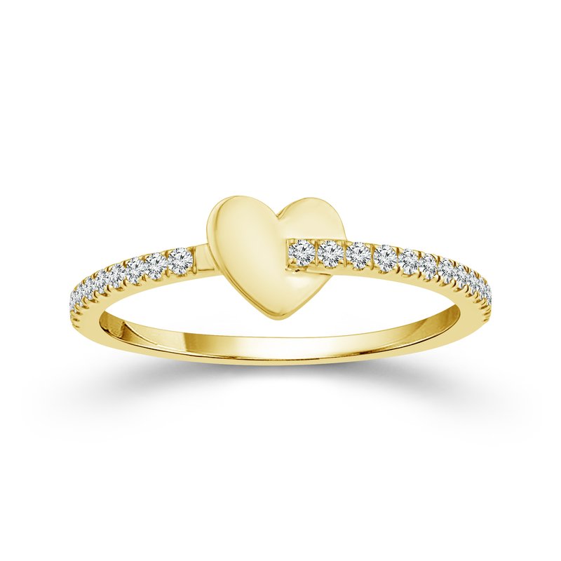 1/10ct tw Diamond Heart Promise Ring in 10K Yellow Gold JRN22-0361 ...