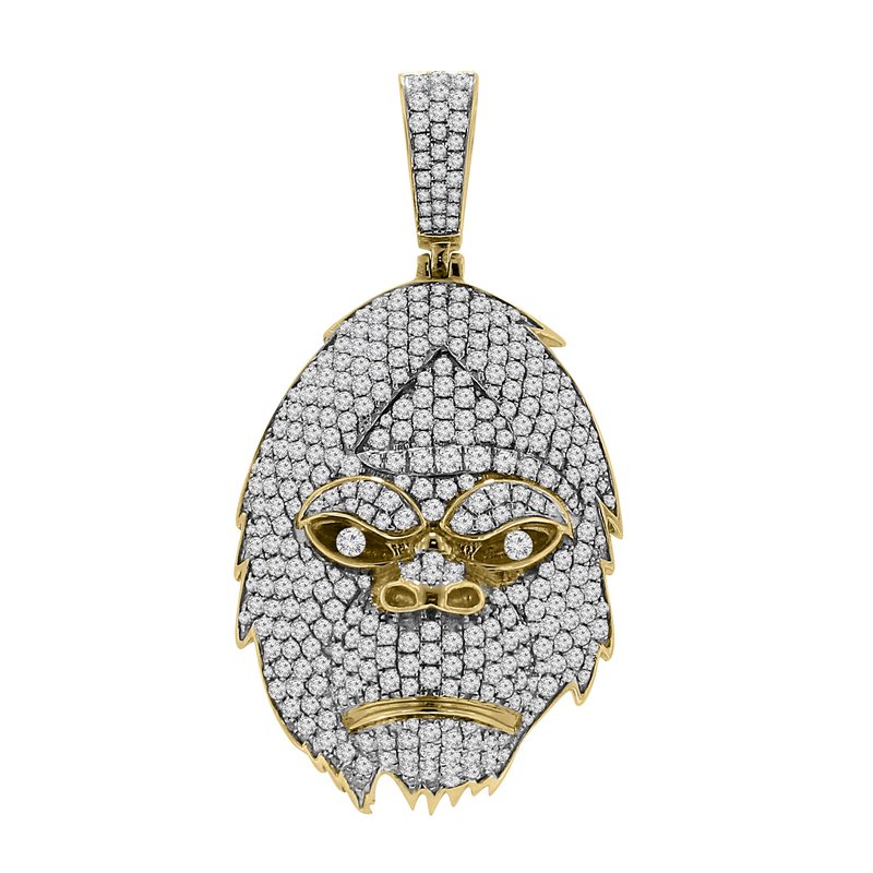 2 3 4ct tw Diamond Gorilla Pendant in 10K Yellow Gold