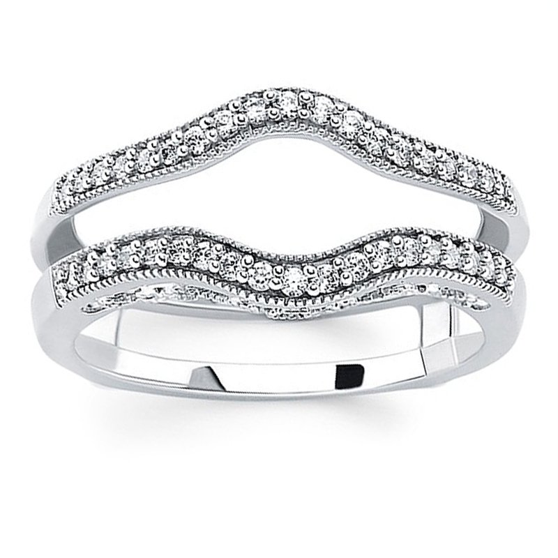 1/4ct tw Diamond Wedding Ring Guard in 14K White Gold WDWW01768 ...