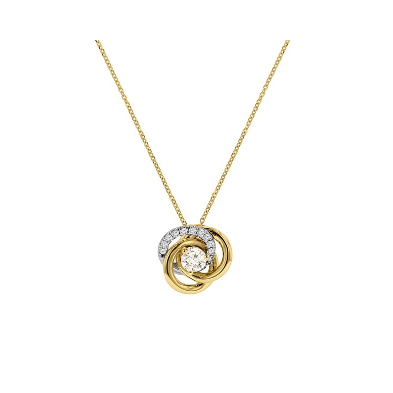 5 8ct tw Lab Created Diamond Infinity Knot Necklace in 10K Yellow White Gold