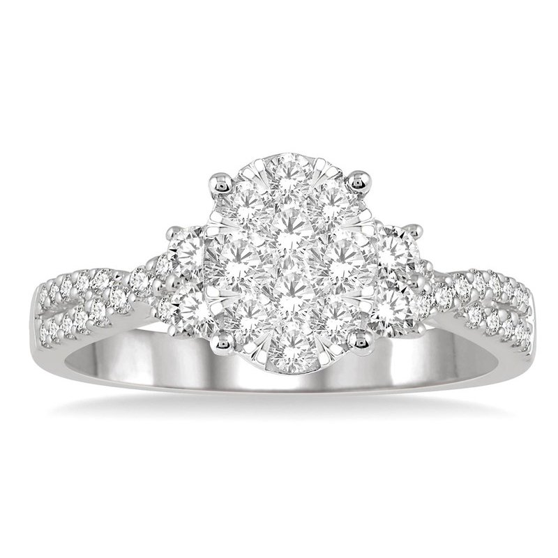 3/4ct tw Diamond Thousand Points of Light Engagement Ring in 14K White ...