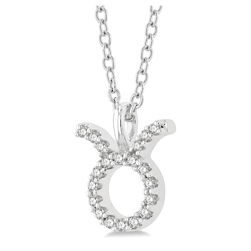 Diamond Zodiac Necklace in 10K White Gold JND22-0441 - Ramsey's Diamond ...