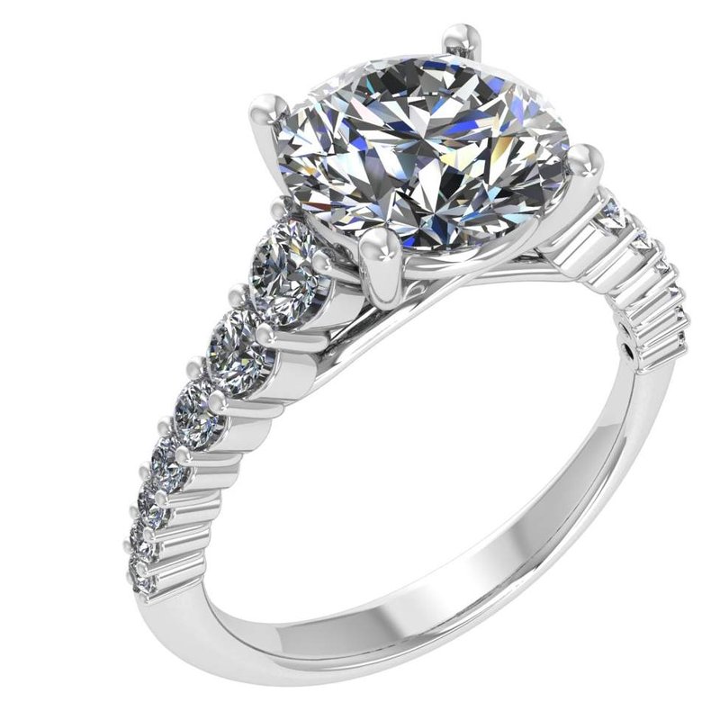 1/2ct tw Diamond Engagement Ring Setting in 14K White Gold JBSN22-0741 ...