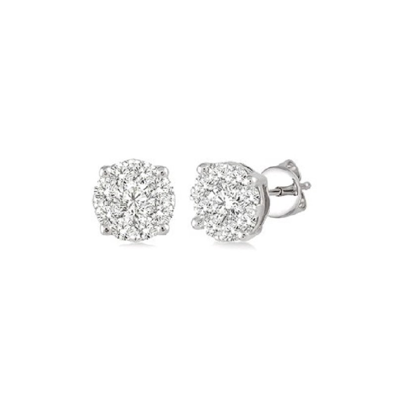 1/2ct tw Diamond Thousand Points of Light Stud Earrings in 14K White ...