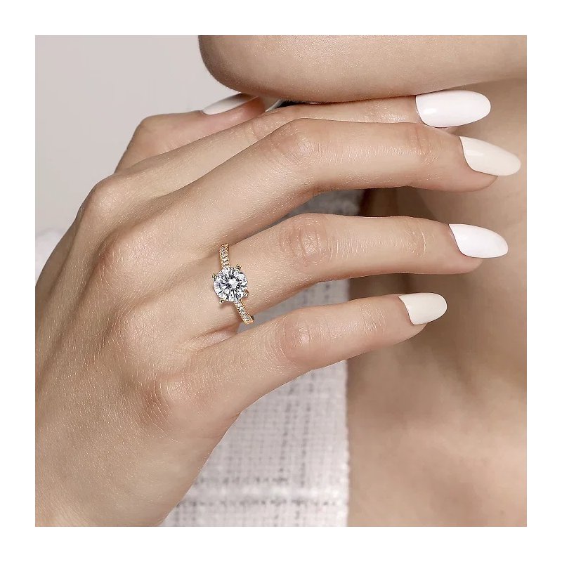 1/2ct tw Diamond Engagement Ring Setting in 14K White & Yellow Gold ...