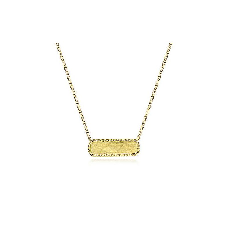 Sartor Hamann Signature Gabriel Gold Bar Engravable Pendant PGL2144 ...