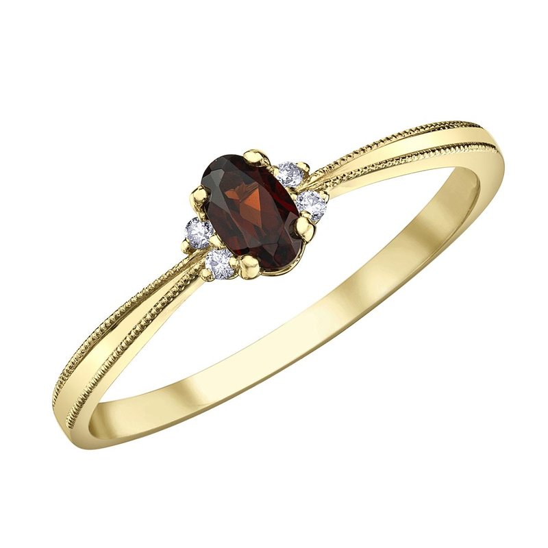 Ashley Garnet & Diamond Ring 050431 - Ashley Jewellers