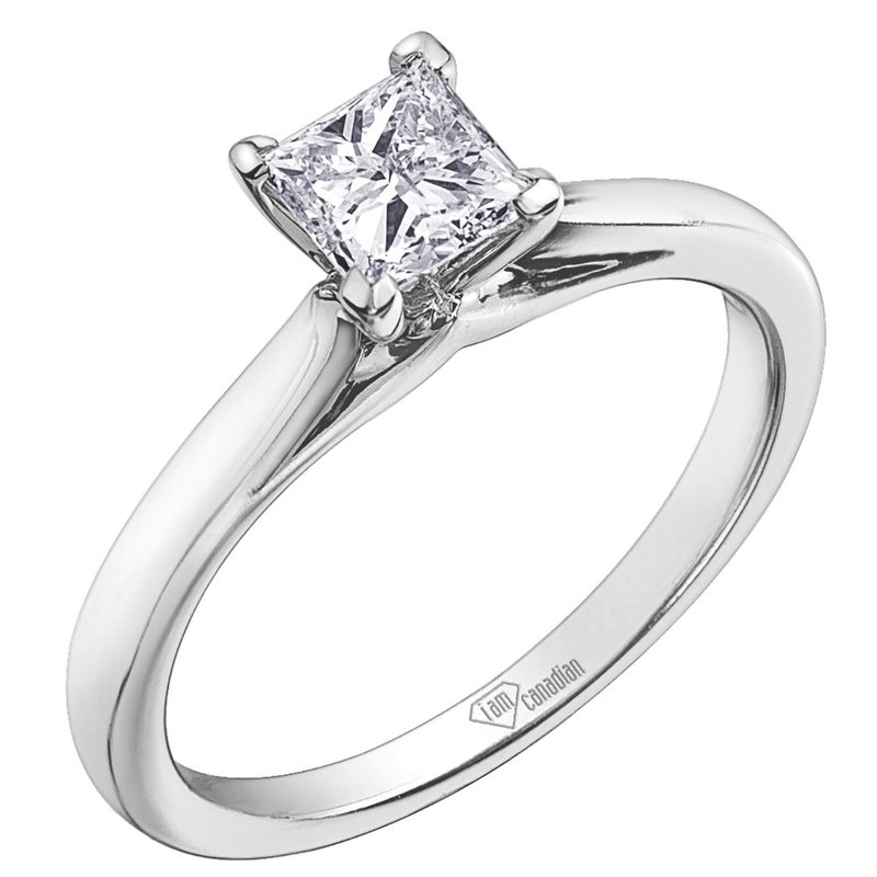 I Am Canadian Princess Cut Diamond Solitaire Engagement Ring 021678 ...