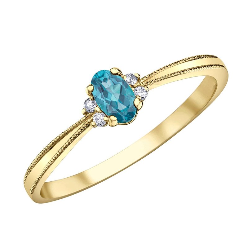 Ashley Blue Topaz & Diamond Birthstone Ring 061242 - Ashley Jewellers