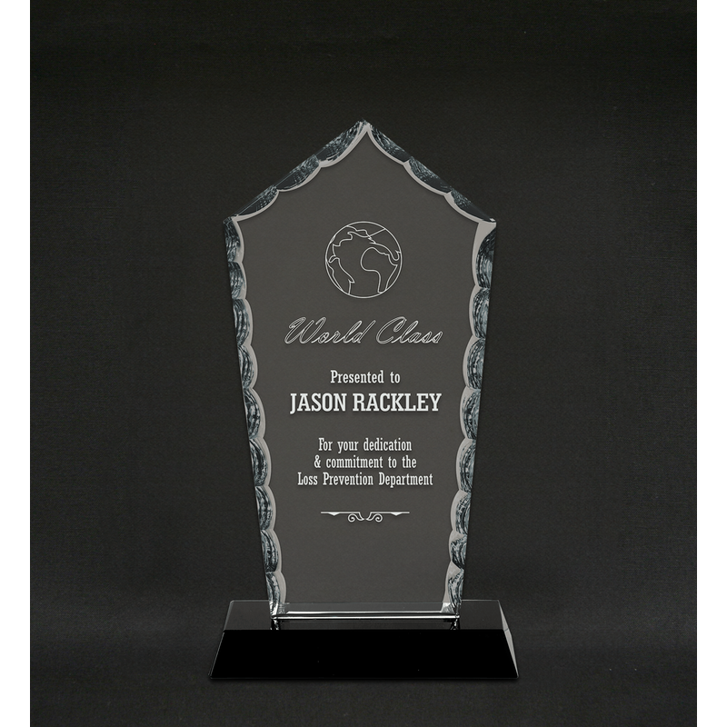 Plaques & Awards Diamond Facet Glass on Black Base GlassAward - Ken K ...
