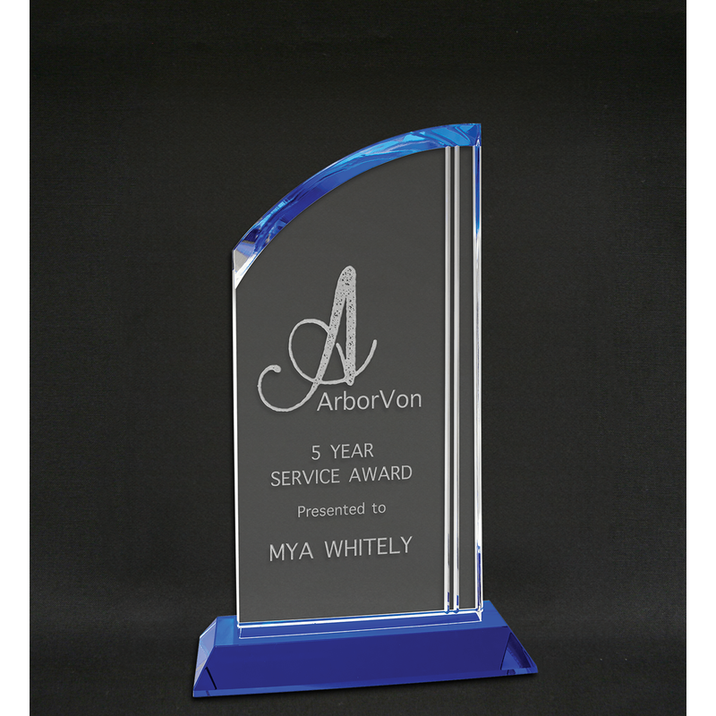 Plaques & Awards Crystal Arch with Blue Base CrystalAward - Ken K ...