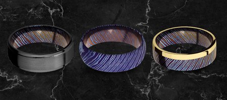 Titanium Damascus Wedding Bands