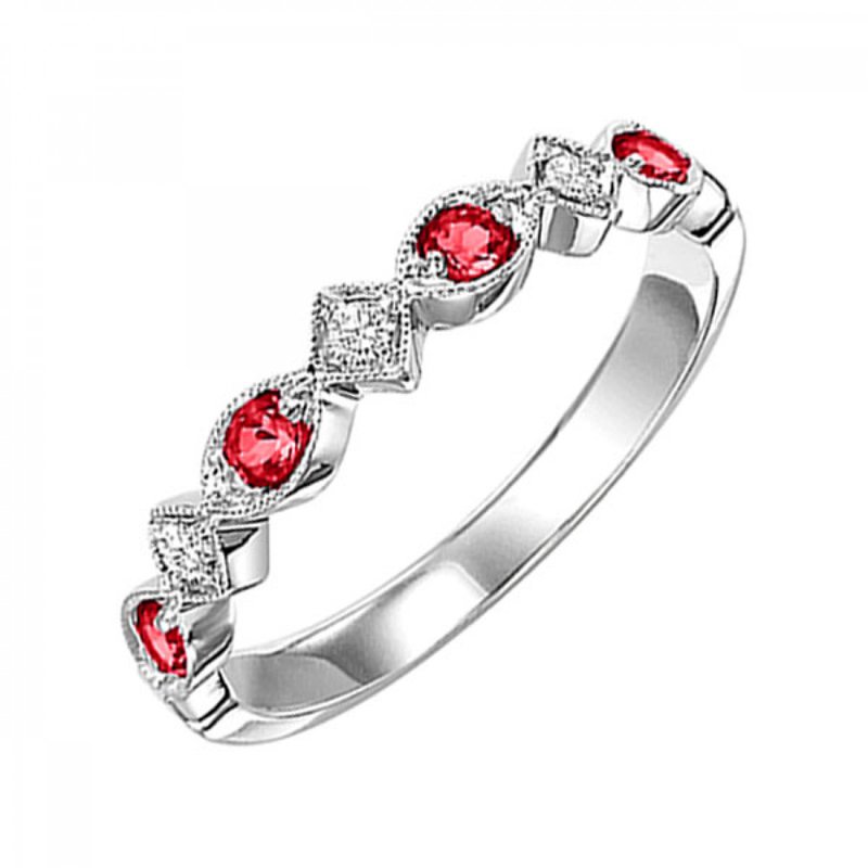 Stackable Collection Ruby & Diamond Band fr1043 - Skatell's ...