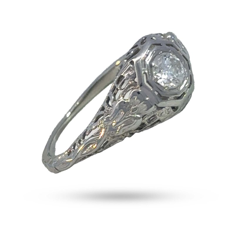 Antique & Estate Jewelry 18k Yellow Gold 5mm Diamond Band Fashion Ring ...