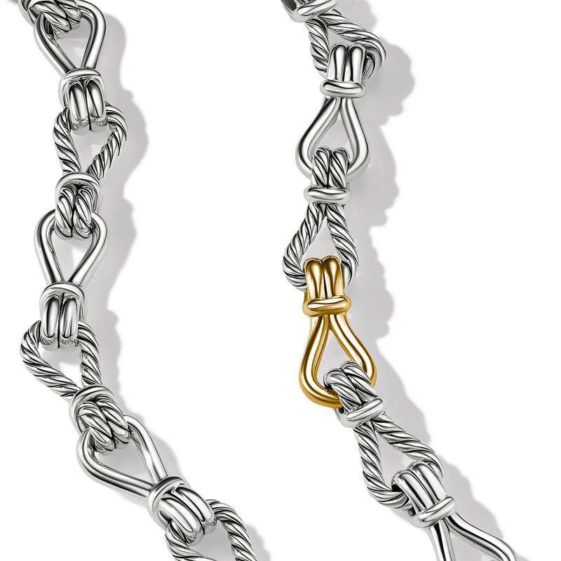 Thoroughbred Loop Chain Link Necklace in Sterling Silver with 18K ...