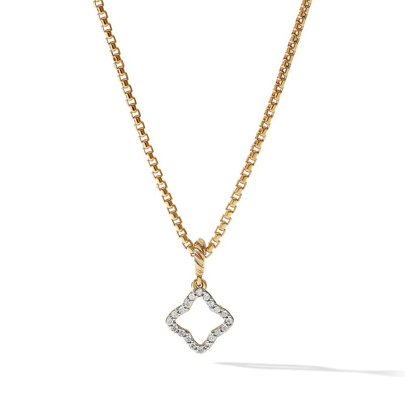 Quatrefoil Amulet in 18K Yellow Gold with Pavé Diamonds 192740817038 ...