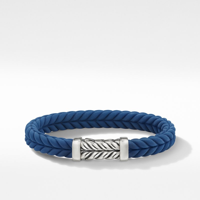 Chevron Blue Rubber Bracelet 192740897870 - Mednikow