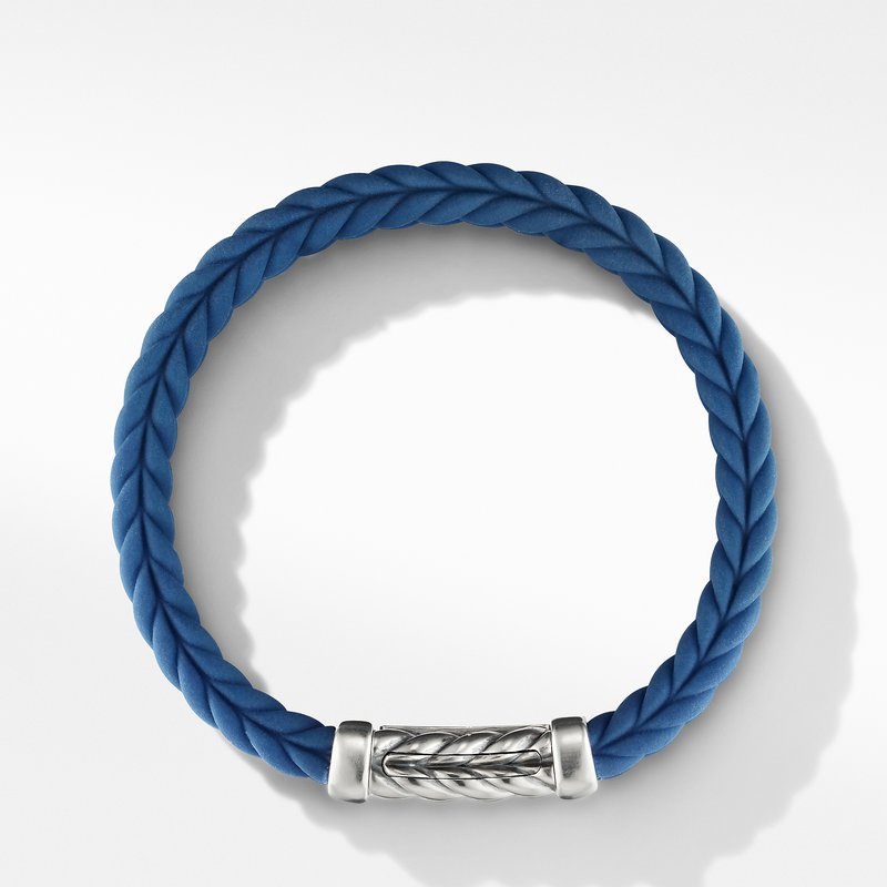 Chevron Blue Rubber Bracelet 192740897870 - Mednikow