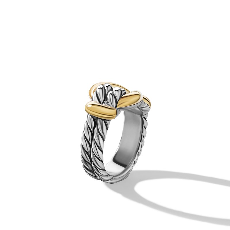 Thoroughbred Loop Ring in Sterling Silver with 18K Yellow Gold ...