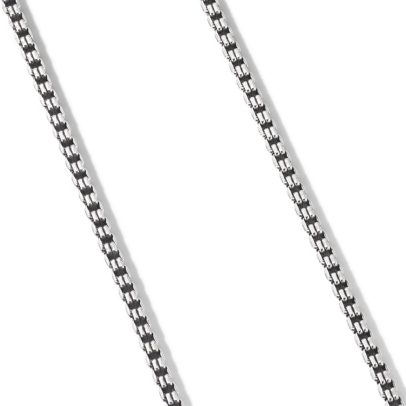 Double Box Chain Necklace in Sterling Silver, 2.6mm 192740911132 - Mednikow