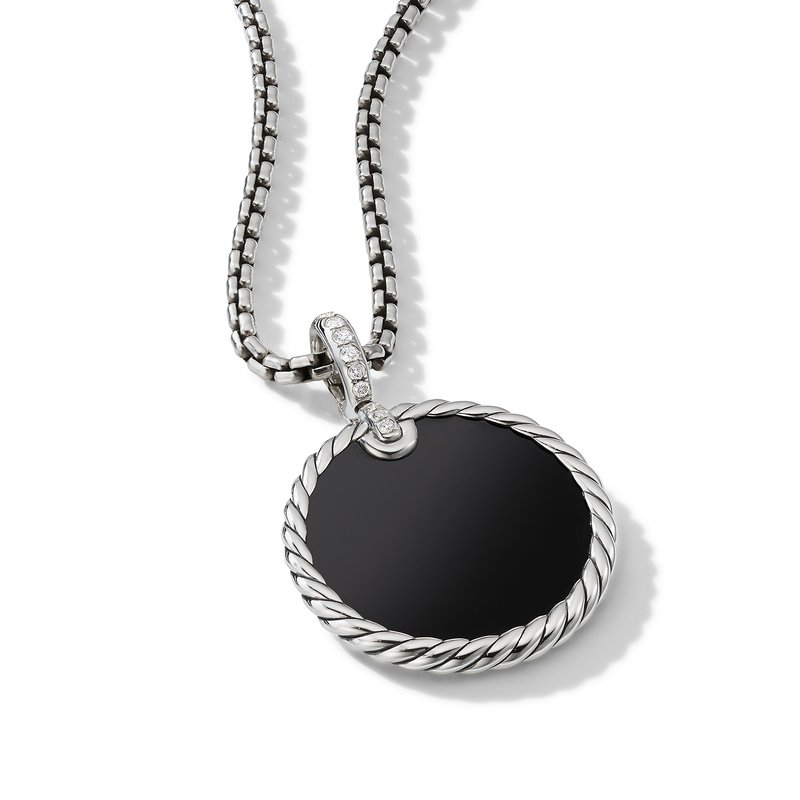 DY Elements® Disc Pendant in Sterling Silver with Black Onyx Reversible ...